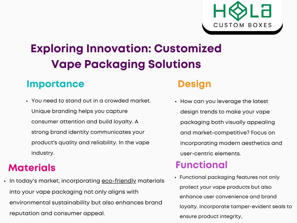 Exploring Innovation: Customized Vape Packaging Solutions