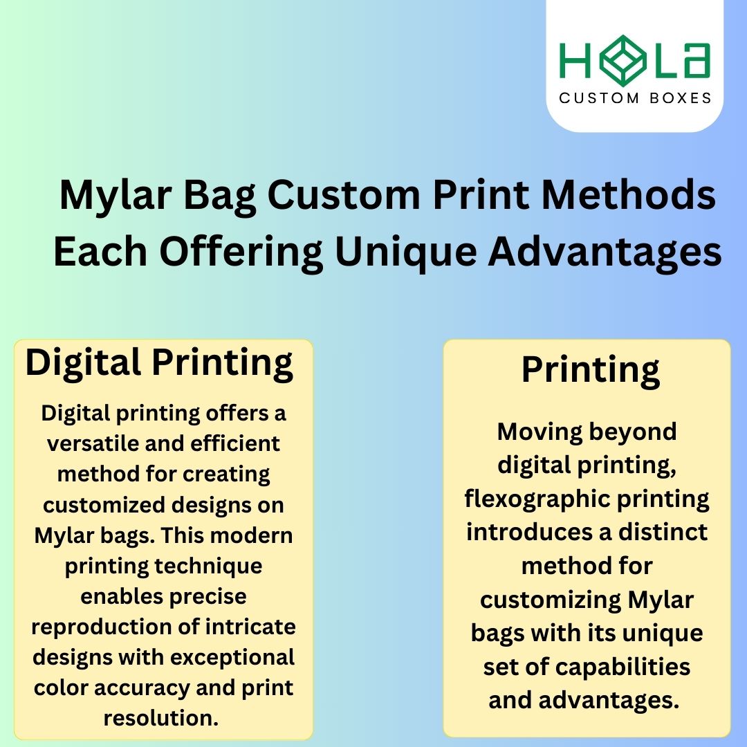 Mylar Bag Custom Print Methods Each Offering Unique Advantages