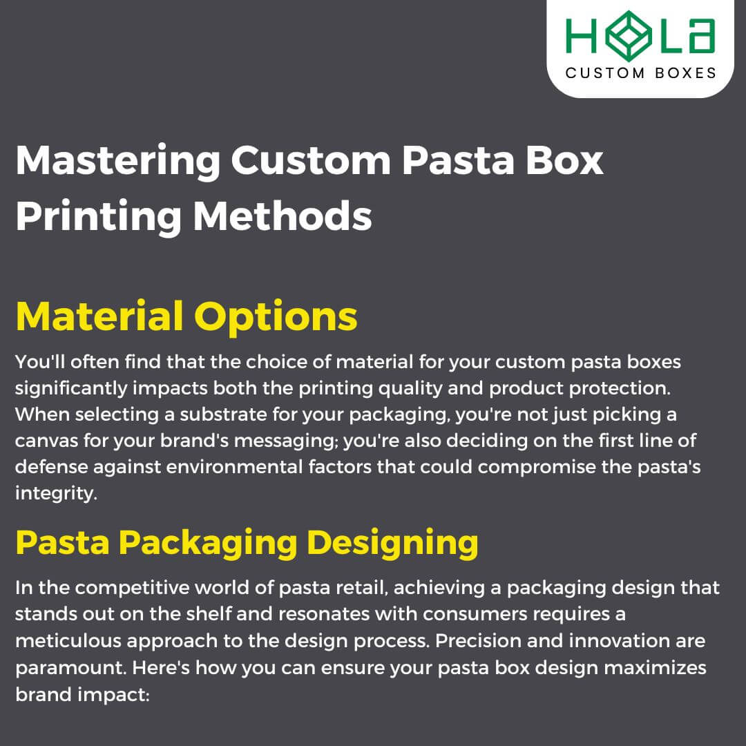 Mastering Custom Pasta Box Printing Methods