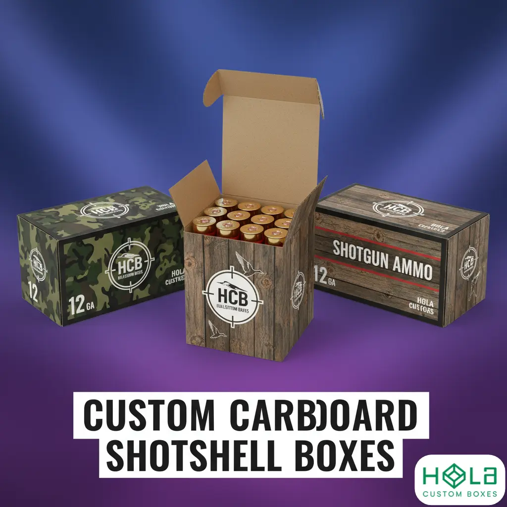 Custom Cardboard Ammo Boxes for 124gr JHP HST 9mm Hola Custom Boxes
