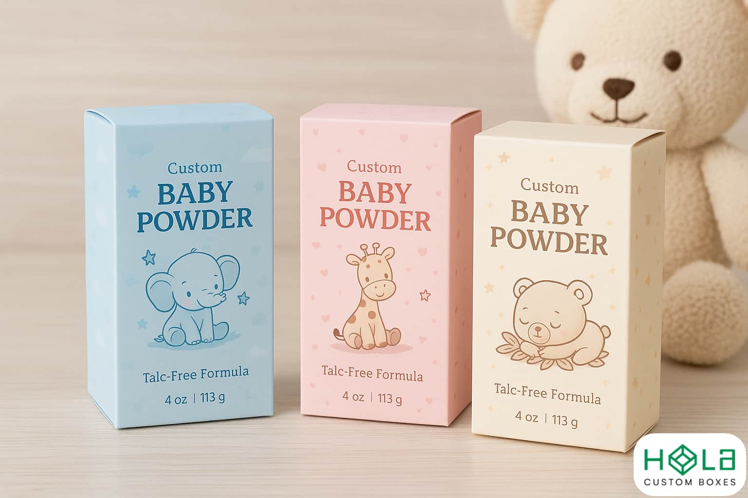 Custom Powder Boxes | Luxury Cosmetic Packaging by Hola Custom Boxes